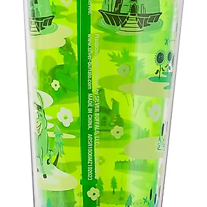 Silver Buffalo Shrek Swamp Beware Ogre Dome Glitter Top Travel Tumbler, 24 Ounces