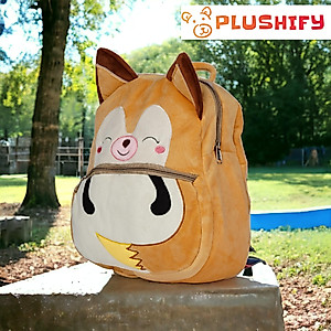 PLUSHIFY Fox Toddler Backpack - 13 Inch Yellow Backpack for Boys and Girls, Ages 3 and Up - Adorable and Practical Companion for Little Explorers. (Fox)