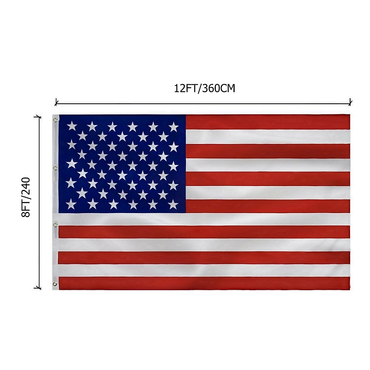 VICDRIA American Flag 8x12 Outside, US Flags for Outdoor Indoor, Heavy Duty Durable, Deluxe Embroidered Stars, Brass Grommets, Sewn Stripes, Vivid Color, Fade Resistant and waterproof