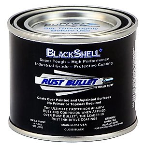 RUST BULLET - BlackShell - Black Rust Inhibitor, Rust Preventive Coating - UV Resistant Rust Treatment - 4 oz