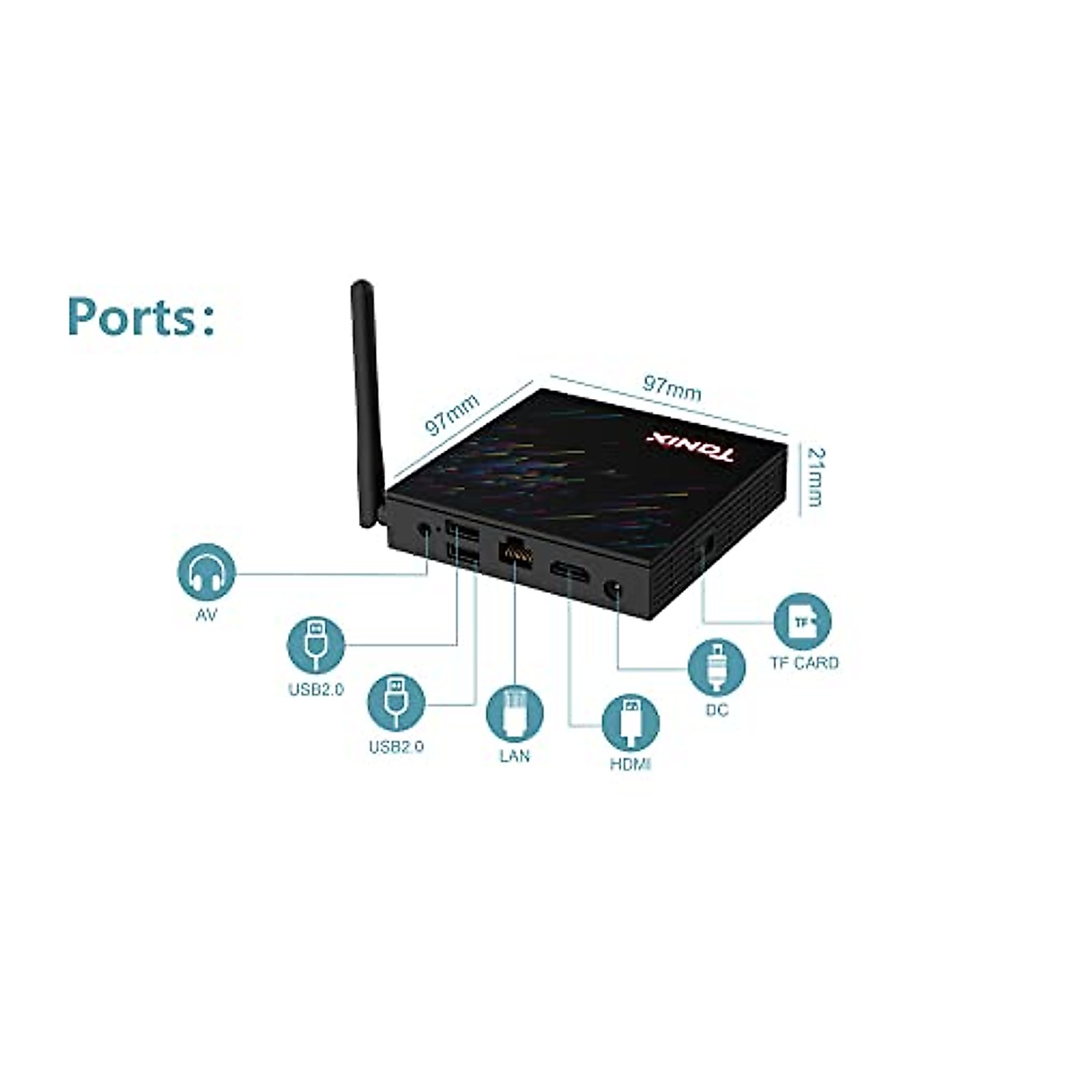 Android 12.0 TV Box,TX68 4GB RAM 32GB ROM H618 Quad-Core 64bit CPU Support WiFi6 Dual 2.4G/5.8G WiFi Ethernet BT5.0 4K 6K HDR10 Ultra HD Smart Home Player Tanix Set Top Box