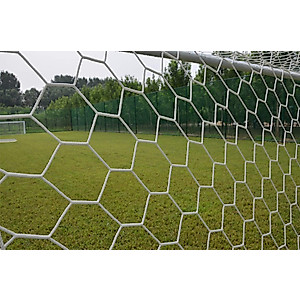 Aoneky Polyester Soccer Goal Net - 24 x 8 Ft - 4 mm Cord - Replacement Full Size Football Post Net- Heavy Duty Soccer Netting - NOT Include POSTS
