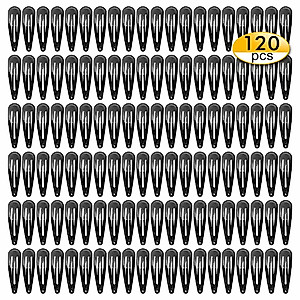 120 Pack Black Hair Clips | Non-Slip Snap Clips for Women & Girls | Durable Hairpins for Thick Hair, Updos, Braids & Buns | Secure Hold, Snag-Free Design