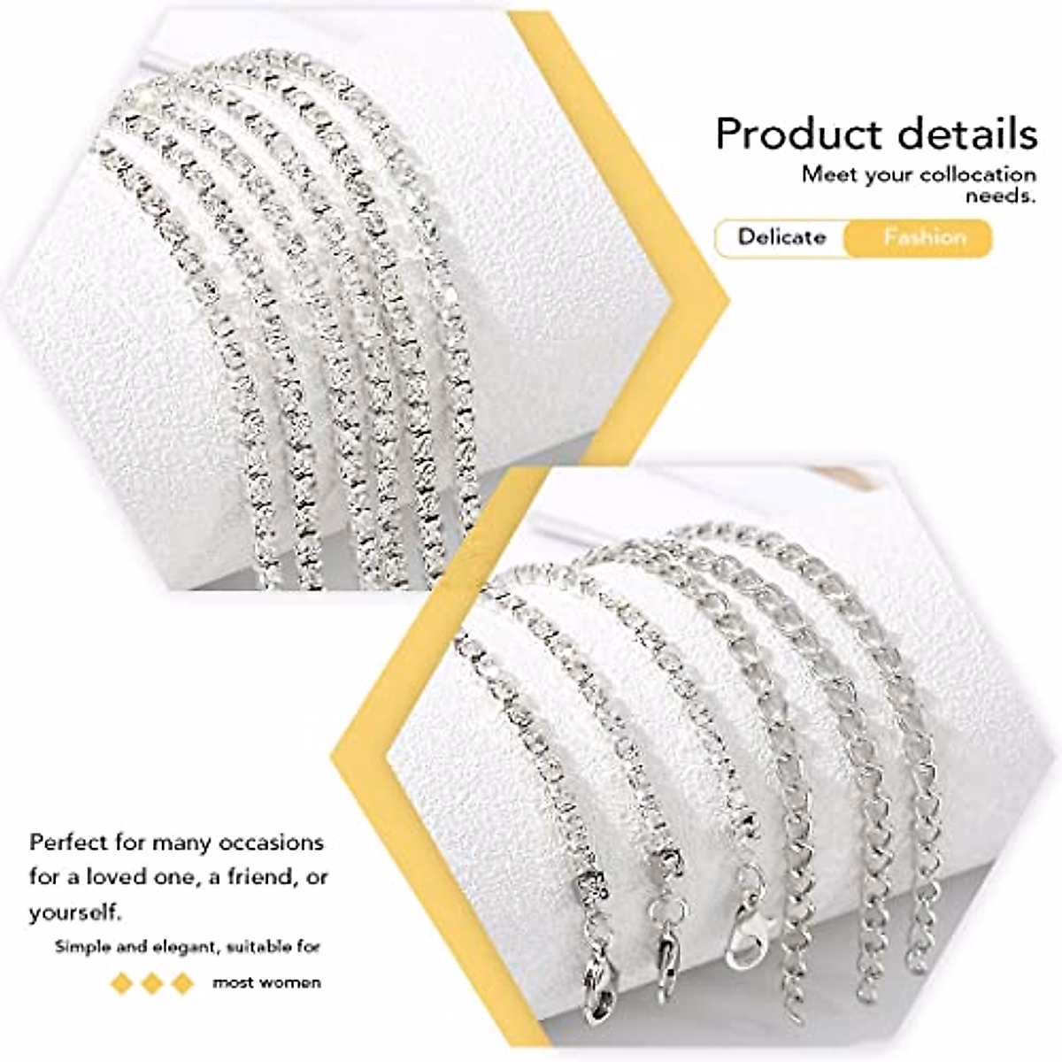 Jeweky Layered Rhinestone Waist Belly Chain Silver Crystal Body Jewelry Accessories for Women