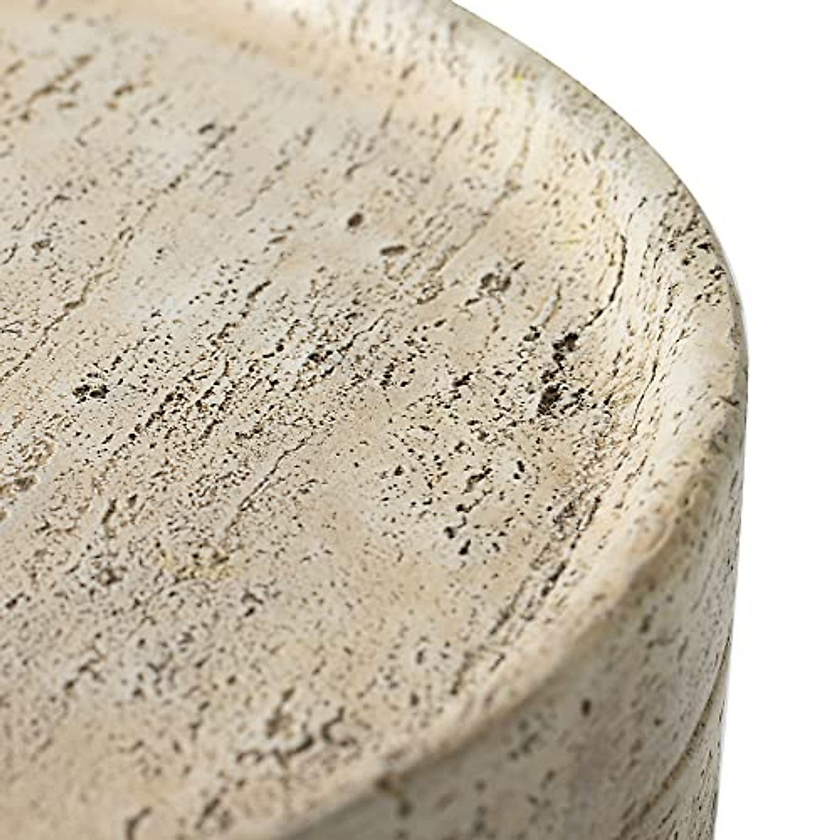 SUNBURY Concrete Side Table, Outdoor Side Table for Patio, 14" Outdoor Accent Table Patio Round Side Table End Table, Ceramic Side Table Garden Stool Log Table