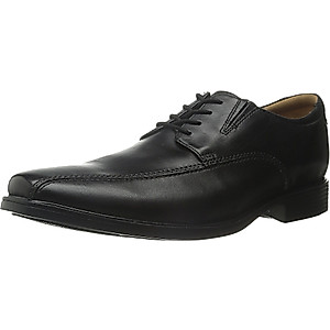 Clarks Men's Tilden Walk Black Leather 8 D - Medium
