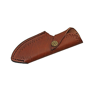 Szco Supplies 7" Full-Tang Bone/Horn Handle Hunting Skinning Knife with Sheath,white/black