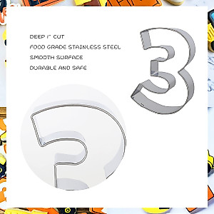 Fangleland Construction Cookie Cutter Stainless Steel 10 Pack with Dump Truck Tractor Cement Mixer Hammer Spanner Fondant Dough Biscuit Mold for 3rd Birthday Party Supplies