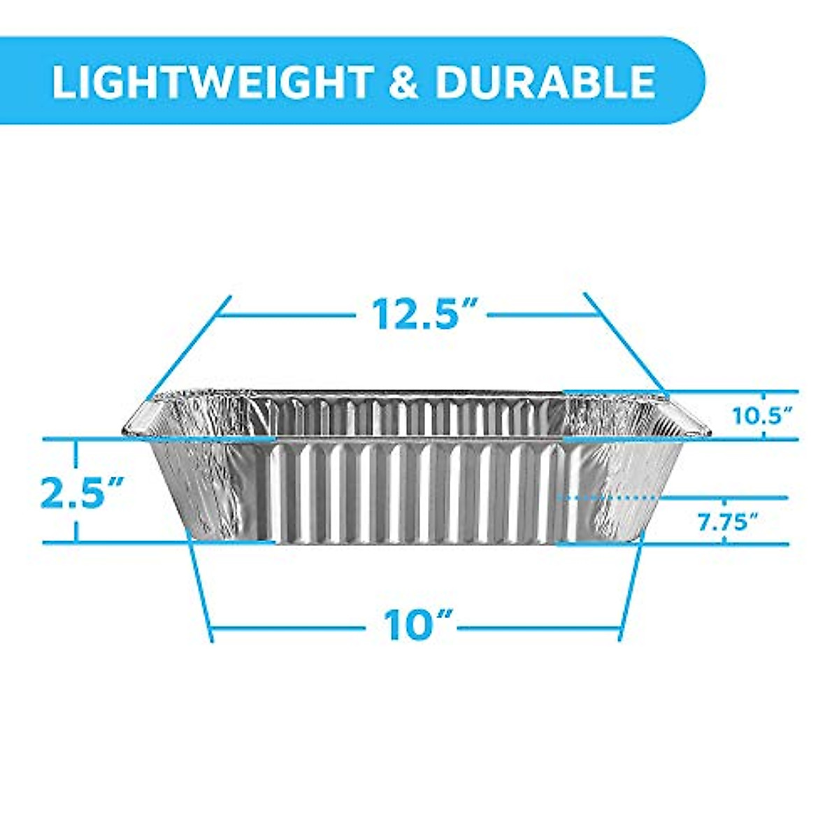 MontoPack 9x13 Aluminum Foil Half Size Roasting Pans with Lids | [20 Count] Premium Standard Size Chafing Tins for Baking, Catering & Roasting | Disposable Steam Table Trays | Great for Storing