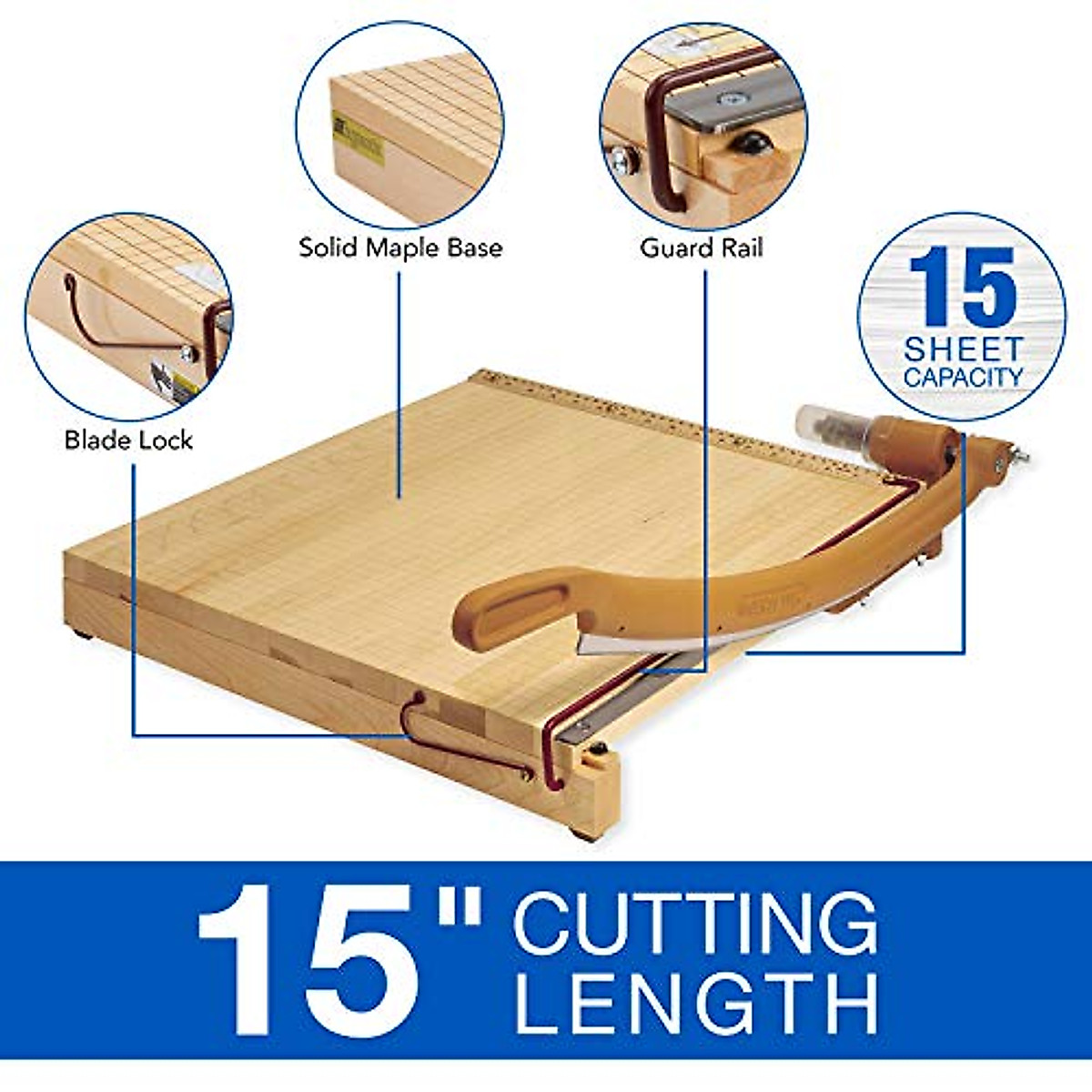 Swingline Paper Trimmer, Guillotine Paper Cutter, 15" Cut Length, 15 Sheet Capacity, ClassicCut Ingento (1142)
