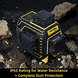 Laser Level with Tripod Set, Firecore 3X360 Green Laser Level Self Leveling and Alignment Line Laser Tool for Construction, Includes Rechargeable Li-Ion Battery, L-Bracket & Carry Pouch