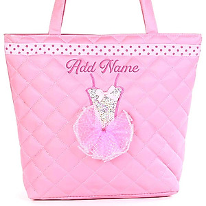 KishKesh Personalization Personalized Embroidered Dance Ballet Dress Tote Bag