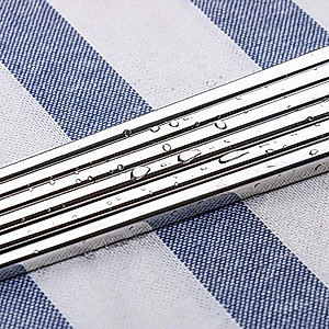 LIUNA Reusable Metal Chopsticks 304 Stainless Steel Chopsticks 9 Inch Mirror Polish Square Chop stick 5 Pairs Gift Set