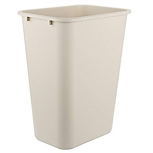 PRO&Family 41 Qt. / 10 Gallon / 38 Liters Beige Rectangular Wastebasket. Kitchen Garbage Can Office Trash Can Recycle Bin Waste Basket Touchless