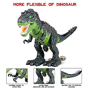 WQ Remote Control Dinosaur Toys for Kids 5-7, Electronic Walking Robot Dinosaur, Roar Sounds, Flashing Light, Laying Eggs, Realistic RC Dinosaur T-Rex Toys Birthday Gift for Boys Girls 3+ Years Old
