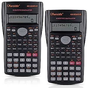 2 Pack Scientific Calculator 2 Line Fraction Calculator with Protective Hard Cover and Battery Basic Math Calculator Chemistry Calculator Black Financial Calculator for School Business