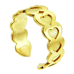 Fancy Heart Yellow Gold Toe Ring (10K Gold)