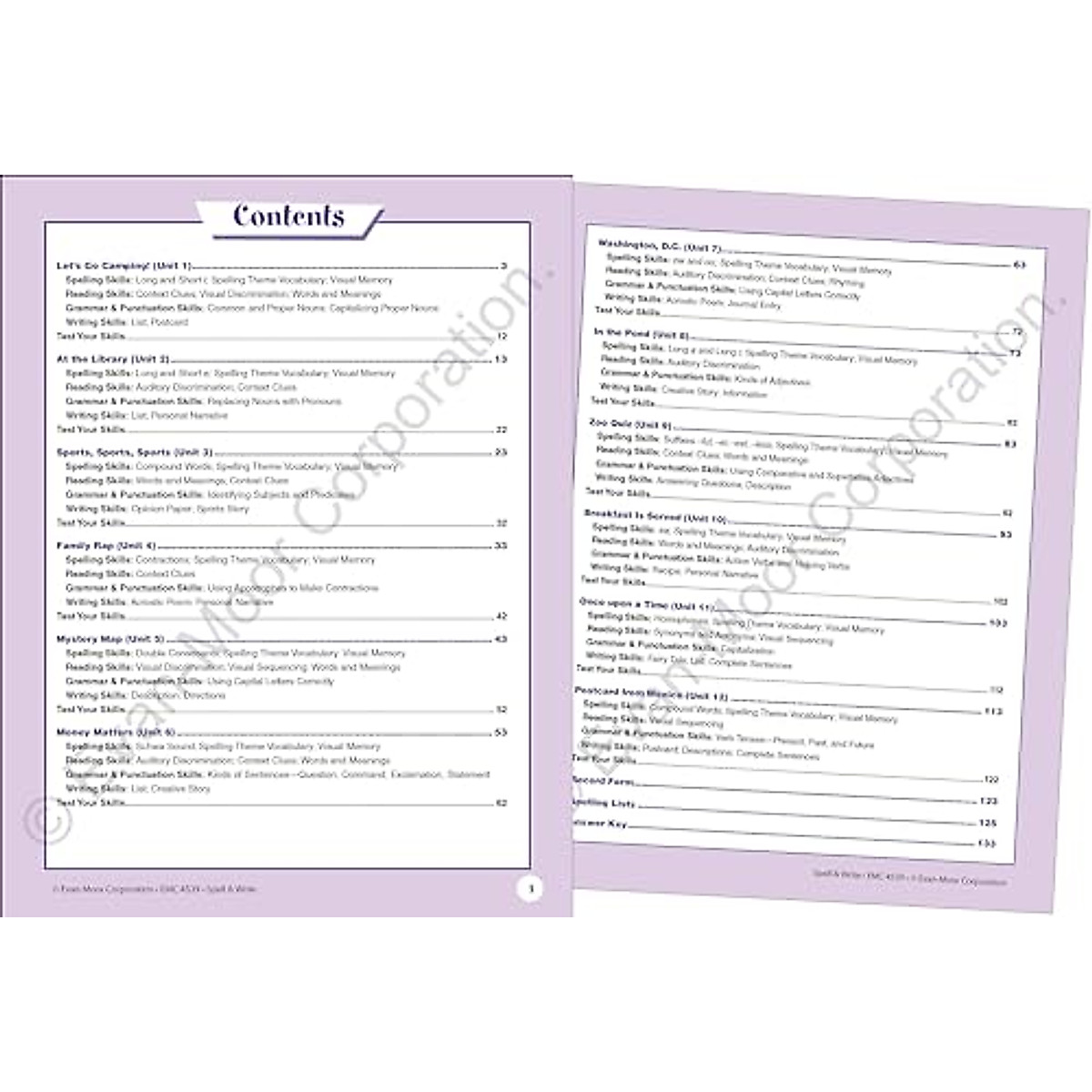 Evan-Moor Skill Sharpeners Spell and Write Workbook, Grade 3, 120 Spelling Words, Test Prep, Word Families, Short Vowels, Grammar, Punctuation, Creative Writing, Vocabulary, Activities, Homeschool