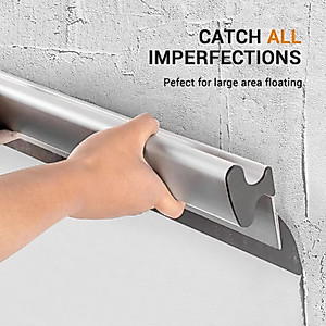 PHENDO Drywall Skimming Blade Set - 12",22",32" Blades in 0.35mm + Replacement Blades in 0.5mm×3 + 37-78” Extension Handle with Rod, Drywall Tools, Ergonomic Aluminum Grip & 304 Stainless Steel Blades