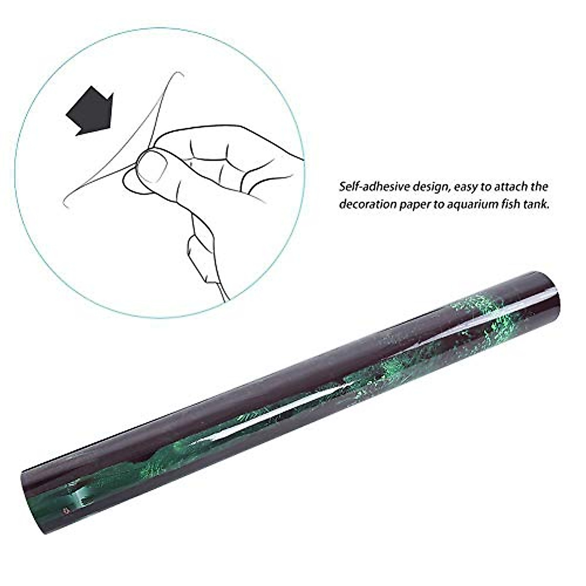 Aqrium Background, 3D Effect Waterproof Fore Landsce Underwater Fish Tank Backdrop Poer Decoration PVC Adhesive Sticker(12246Cm)