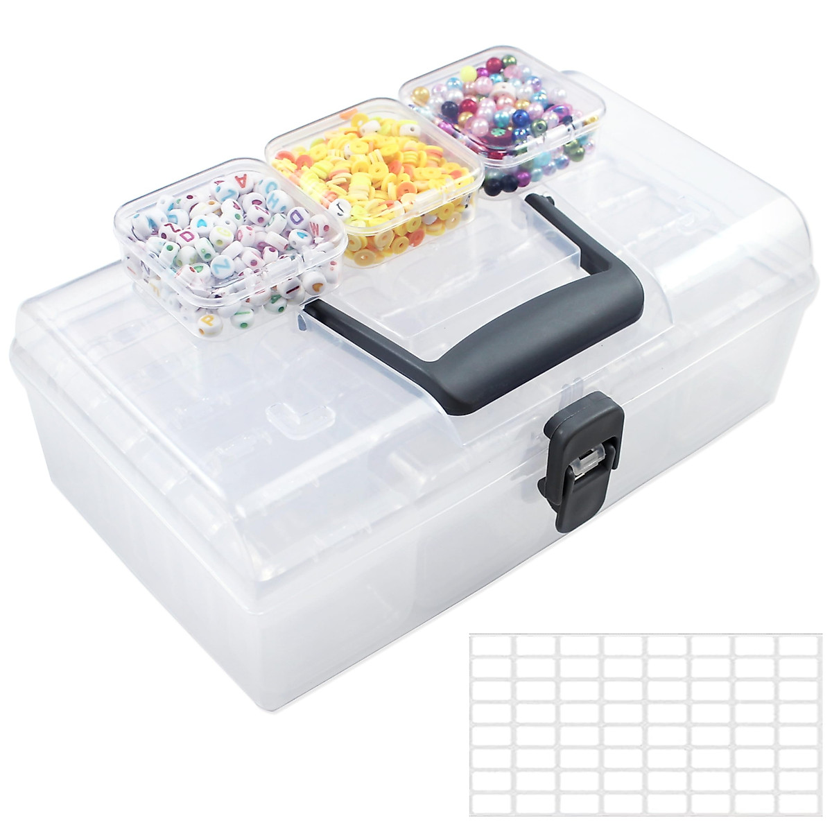 SanerDirect 32 Grids Diamond Painting Drill Storage Containers, Diamond Organizer Case Embroidery Beads Storage Box with Label