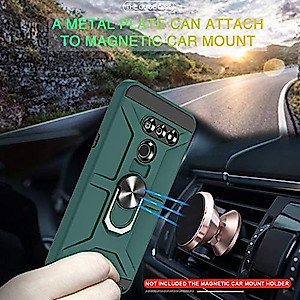 G8 ThinQ Case, G8 Case with HD Screen Protector, Atump 360° Rotation Ring Holder Kickstand [Work with Magnetic Car Mount] PC+ TPU Phone Case for LG G8, Midnight Green