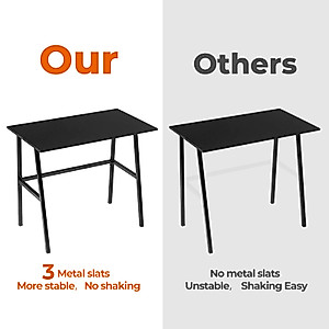 Alecono Small Computer Desk 35'' Kids Writing Desk for Small Space Simple Home Workstation Office Tiny Desk Student Study PC Gaming Table with Metal Frame for Bedroom, Black (X002EYTOCB)