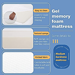 Vnewone Gel Memory Foam Mattress, Medium Firm Mattresses for Cool Sleep & Pressure Relief,CertiPUR-US Certified/Pressure Relieving/Bed-in-a-Box