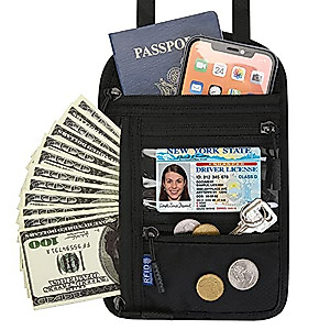 eYistar Travel Cell Phone Purse Passport Holder Neck Wallet Pouch Crossbody Bag for Samsung Galaxy S22 Ultra S21 S20 FE Plus A12, Moto