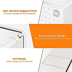 6 Pack Clear Plastic Drawer Organizer Set, Acrylic Non Slip Non Cracking Kitchen Drawer Storage Tray Large Size Divider, Multifunctional Storage for Cosmetics, Bathroom, Tools, Kitchen and Office