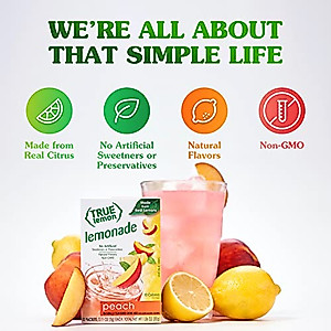 True Peach Lemonade Drink Mix, 10-count-3g each (Pack of 4)