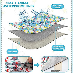 CUSOZWO Guinea Pig Bedding Mat - 3 Pack Waterproof Washable Rat Cage Liner Bedding Accessories Soft Fleece Blankets for Rat, Rabbit, Chinchila, Hedgehog, Ferret, Hamster, Small Animals