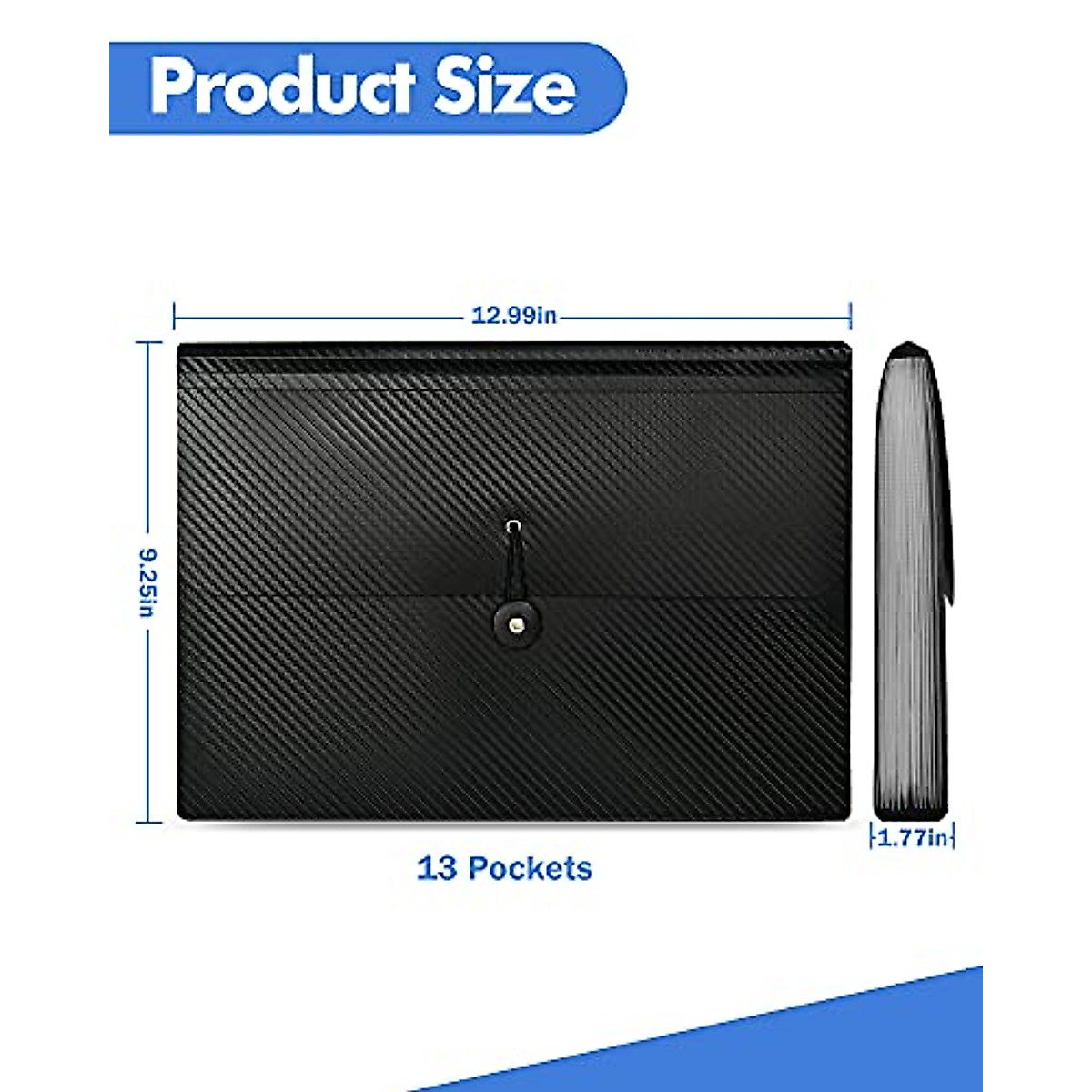 Cesil Expanding File Folders, Accordian File Organizer 13 Pockets File Organizer Accordion File Holder with Elastic Buckles Closure, A4 Paper Document Organizer for Home School Office