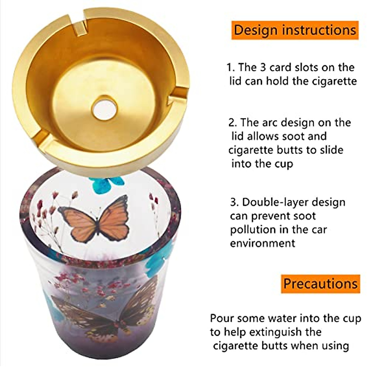 Double Layer Resin Ashtray Mold Kit - Unityown Car Ashtray with Lid Smell Proof - DIY Crystal Silicone Molds for Epoxy Resin Tray Making Tools - Holiday Gift for Father or Boyfriend