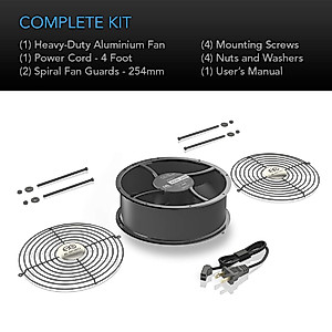 AC Infinity AXIAL 2589, Muffin Fan 10", 120V AC Ø254mm x 89mm High Speed, for DIY Cooling Ventilation Exhaust Projects