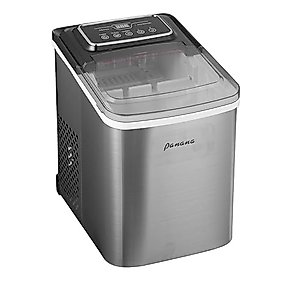 Panana Smart Countertop Ice Makers,Automatic Clean,Portable Ice Maker 9 Cubes Ready in 7-10min,26lbs/24H,for Home Kitchen Party Camping,Silver