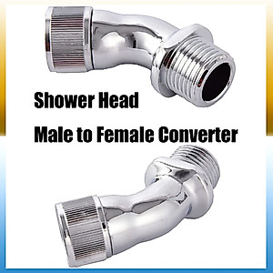 Urtop 45 Degree Elbow Adapter for Shower Head 45°Angle Male to Female Shower Head Extender Connector Coupler
