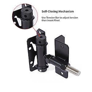 Self Closing Hinges for Vinyl/Wooden Door, Easy to Install and Adjust, Provides Smooth and Quiet Operation, Heavy Duty Made, Pack of 2,Black