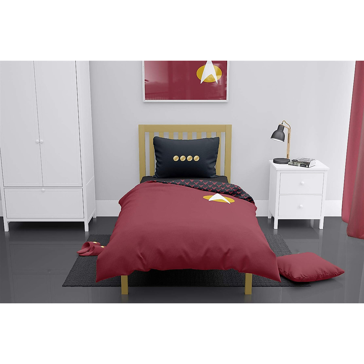 Star Trek Discovery Uniform Single Duvet Cover Reversible Bedding Set Official Licensed Merchandise (Star Trek Next Gen Uniform)