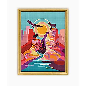 Grand Canyon National Park CS336 - Counted Cross Stitch KIT#2. Set of Threads, Needles, AIDA Fabric, Needle Threader, Embroidery Clippers and Printed Color Pattern Inside.