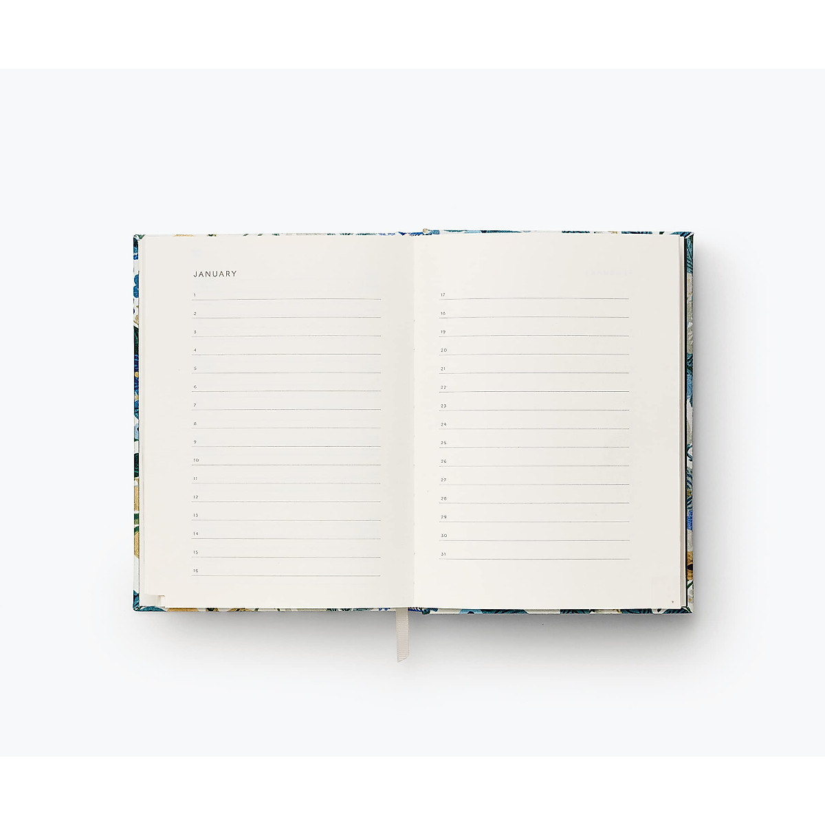RIFLE PAPER CO. Garden Party Blue Address Book, Hardcover Address Book Includes Gold Foil-Accented Cloth Cover, Ribbon Page Marker, 284 Pages, Contacts and Important Dates Pages