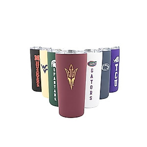 Decorvo Officially Licensed Collegiate Stainless Steel Tumbler - Double Walled Insulated Travel Thermos with Slide Lid - 18 oz (Arizona ST - Red)