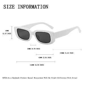 MIDEJACY Rectangle Sunglasses for Women Men Trendy Fashion Retro, 90s Y2K Vintage Narrow Square Frame Sunglasses Cool
