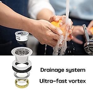 ERUPTA 304# Stainless steel basin Commercial Wall Mount Hand Sink 17'' x 15'' for Public places, restaurants, schools, kitchens and homes