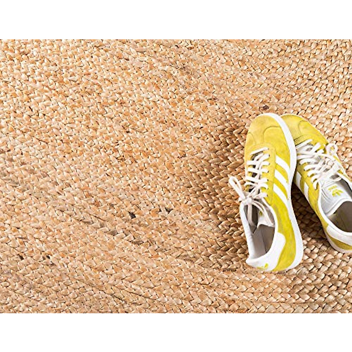 THE PIKKU INTERNATIONAL - Handmade Jute Rug Oval Hand Woven Farmhouse Jute Area Rug (7 x 11 ft)