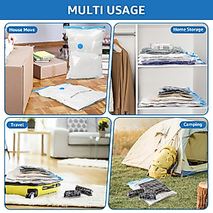 12 Jumbo Compression Storage Bags, Vacuum Seal Bags with Hand Pump for Blankets, Comforters, Bedding, Pillows and Clothes Storage