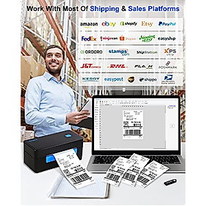 CLABEL Thermal Label Printer, 4x6 Shipping Label Printer for Small Business Shipping Packages, Compatible with Amazon, Ebay, Etsy, Shopify, FedEx, UPS, etc, Support Windows,Mac, CT428S