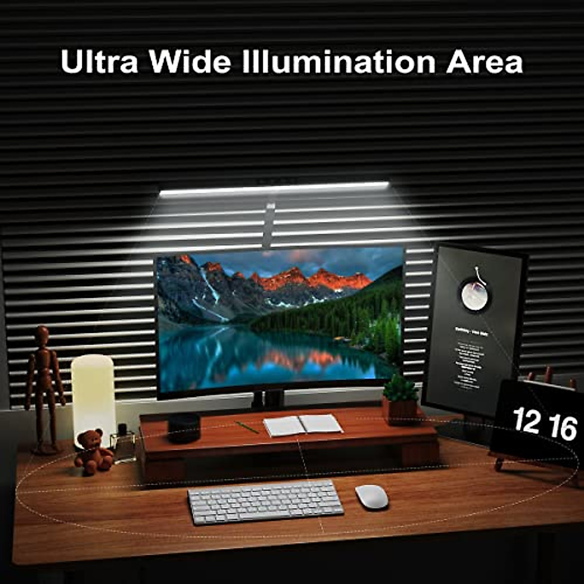 Desk Lamp,Desk Lamps for Home Office,Modern Architect Lamp with Clamp,Eye-Caring Dimmable Arm Table Lamp with Memory and Timing Function for Monitor Studio Reading,5 Color Modes & 5 Brightness Levels