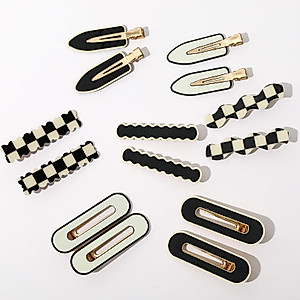 Whaline 5 Pieces Large Deft Hair Curlers for Long & Natural Hair - Satin French Twist Shaper Maker for Women & Girls in White, Black, Buffalo Plaid, Zebra Print