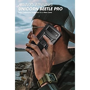 SUPCASE Unicorn Beetle Pro Series Case for Google Pixel 6 (2021 Release), Full-Body Rugged Belt-Clip & Kickstand Case with Built-in Screen Protector (Black)